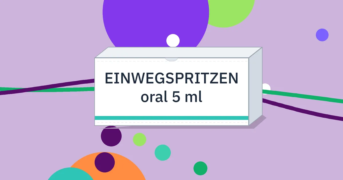 Symbolbild: Packung mit der Aufschrift EINWEGSPRITZEN oral 5 ml (PZN 19996568) – Verfügbarkeit und Bezug in Apotheken in Frankfurt am Main