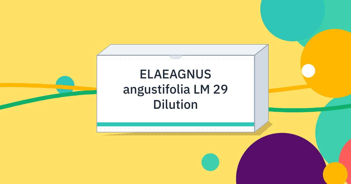 Symbolbild: Packung mit der Aufschrift ELAEAGNUS angustifolia LM 29 Dilution (PZN 13469520) – Verfügbarkeit und Bezug in Apotheken in Frankfurt am Main