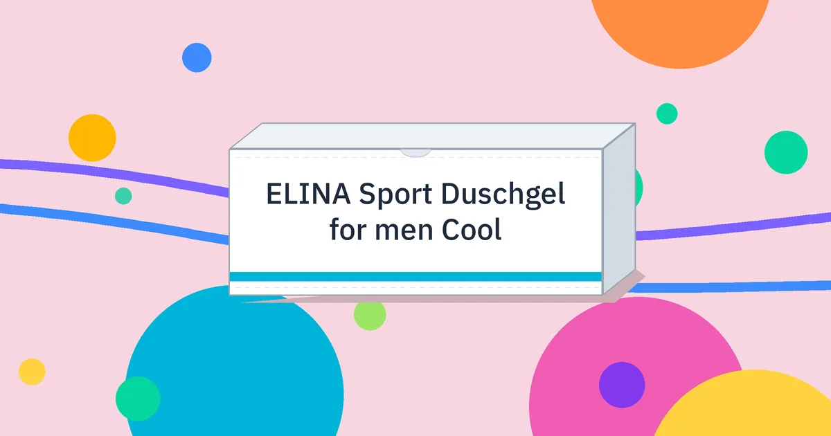 Symbolbild: Packung mit der Aufschrift ELINA Sport Duschgel for men Cool (PZN 10347791) – Verfügbarkeit und Bezug in Apotheken in Frankfurt am Main