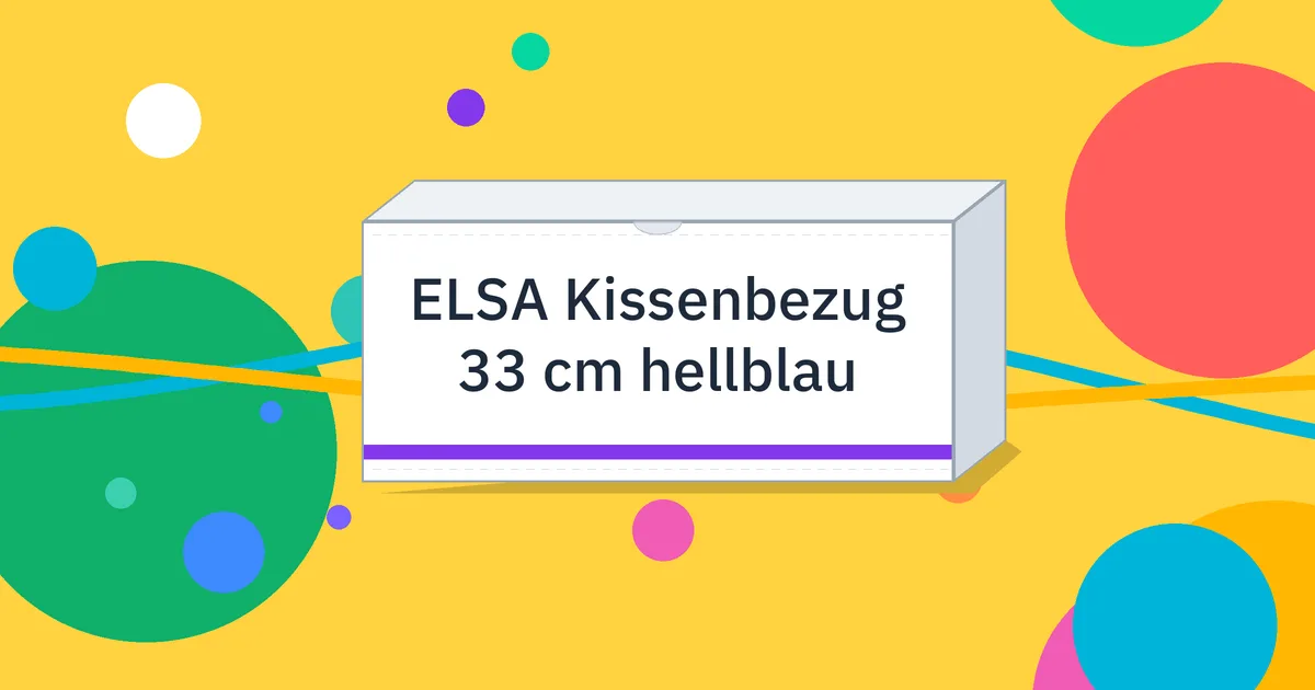 Symbolbild: Packung mit der Aufschrift ELSA Kissenbezug 33 cm hellblau (PZN 02816881) – Verfügbarkeit und Bezug in Apotheken in Frankfurt am Main