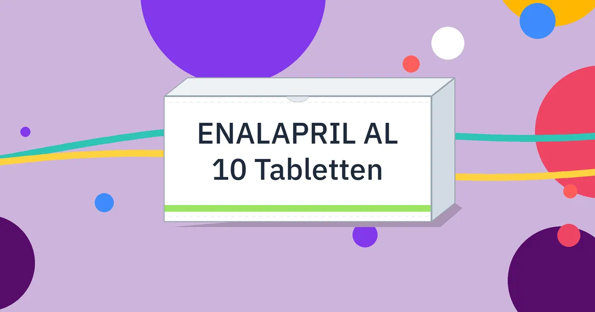Symbolbild: Packung mit der Aufschrift ENALAPRIL AL 10 Tabletten (PZN 01097734) – Verfügbarkeit und Bezug in Apotheken in Frankfurt am Main