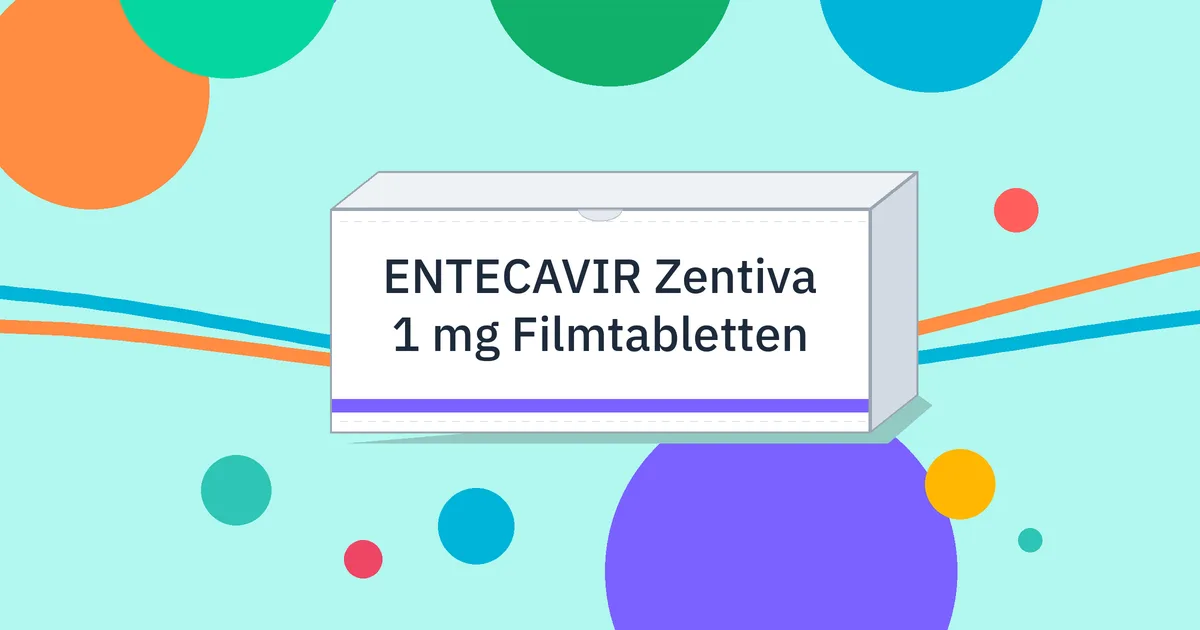 Symbolbild: Packung mit der Aufschrift ENTECAVIR Zentiva 1 mg Filmtabletten (PZN 12647698) – Verfügbarkeit und Bezug in Apotheken in Frankfurt am Main