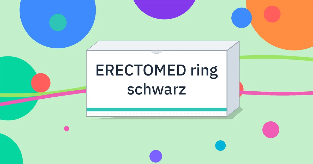 Symbolbild: Packung mit der Aufschrift ERECTOMED ring schwarz (PZN 13154331) – Verfügbarkeit und Bezug in Apotheken in Frankfurt am Main