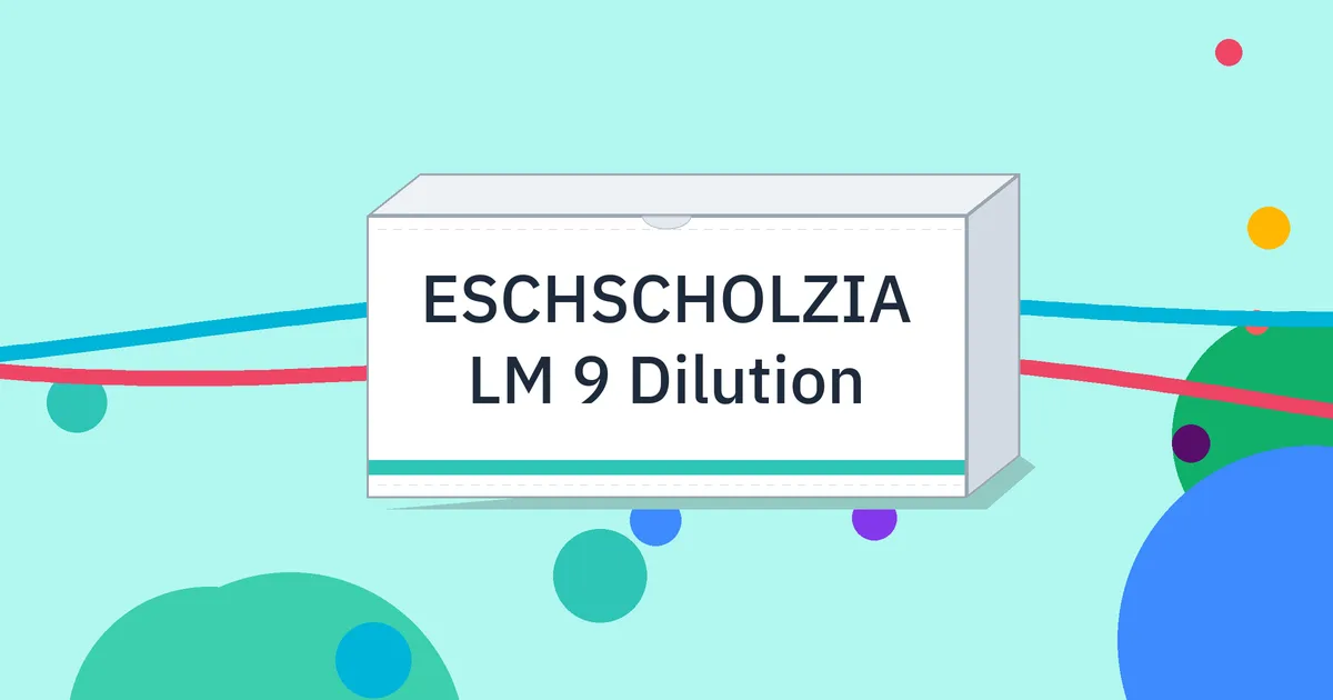Symbolbild: Packung mit der Aufschrift ESCHSCHOLZIA LM 9 Dilution (PZN 13479903) – Verfügbarkeit und Bezug in Apotheken in Frankfurt am Main