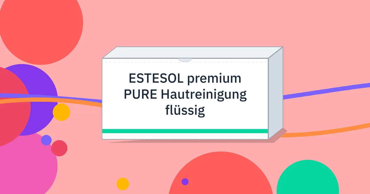 Symbolbild: Packung mit der Aufschrift ESTESOL premium PURE Hautreinigung flüssig (PZN 11667380) – Verfügbarkeit und Bezug in Apotheken in Frankfurt am Main