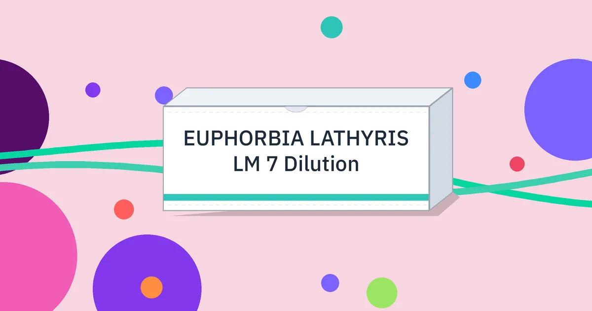 Symbolbild: Packung mit der Aufschrift EUPHORBIA LATHYRIS LM 7 Dilution (PZN 13482242) – Verfügbarkeit und Bezug in Apotheken in Frankfurt am Main