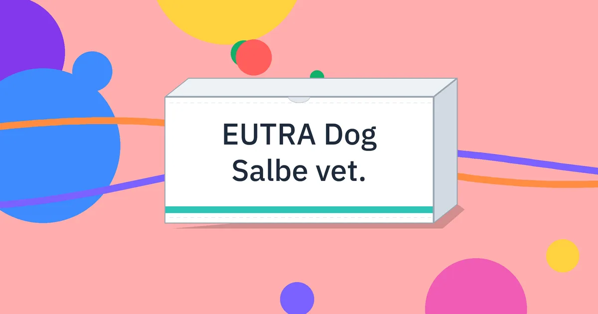 Symbolbild: Packung mit der Aufschrift EUTRA Dog Salbe vet. (PZN 07797763) – Verfügbarkeit und Bezug in Apotheken in Frankfurt am Main