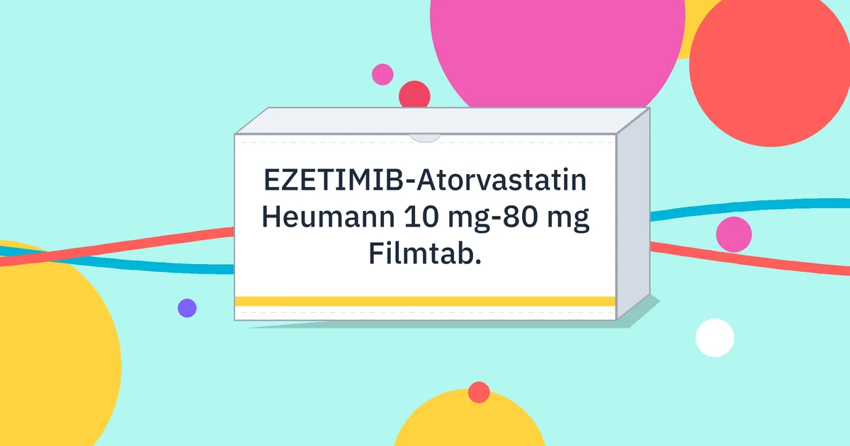 Symbolbild: Packung mit der Aufschrift EZETIMIB-Atorvastatin Heumann 10 mg-80 mg Filmtab. (PZN 19054820) – Verfügbarkeit und Bezug in Apotheken in Frankfurt am Main
