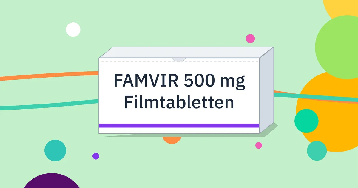 Symbolbild: Packung mit der Aufschrift FAMVIR 500 mg Filmtabletten (PZN 19178321) – Verfügbarkeit und Bezug in Apotheken in Frankfurt am Main
