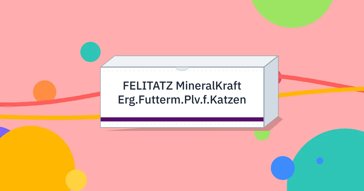 Symbolbild: Packung mit der Aufschrift FELITATZ MineralKraft Erg.Futterm.Plv.f.Katzen (PZN 13981407) – Verfügbarkeit und Bezug in Apotheken in Frankfurt am Main