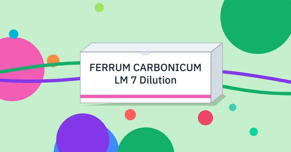 Symbolbild: Packung mit der Aufschrift FERRUM CARBONICUM LM 7 Dilution (PZN 12847894) – Verfügbarkeit und Bezug in Apotheken in Frankfurt am Main