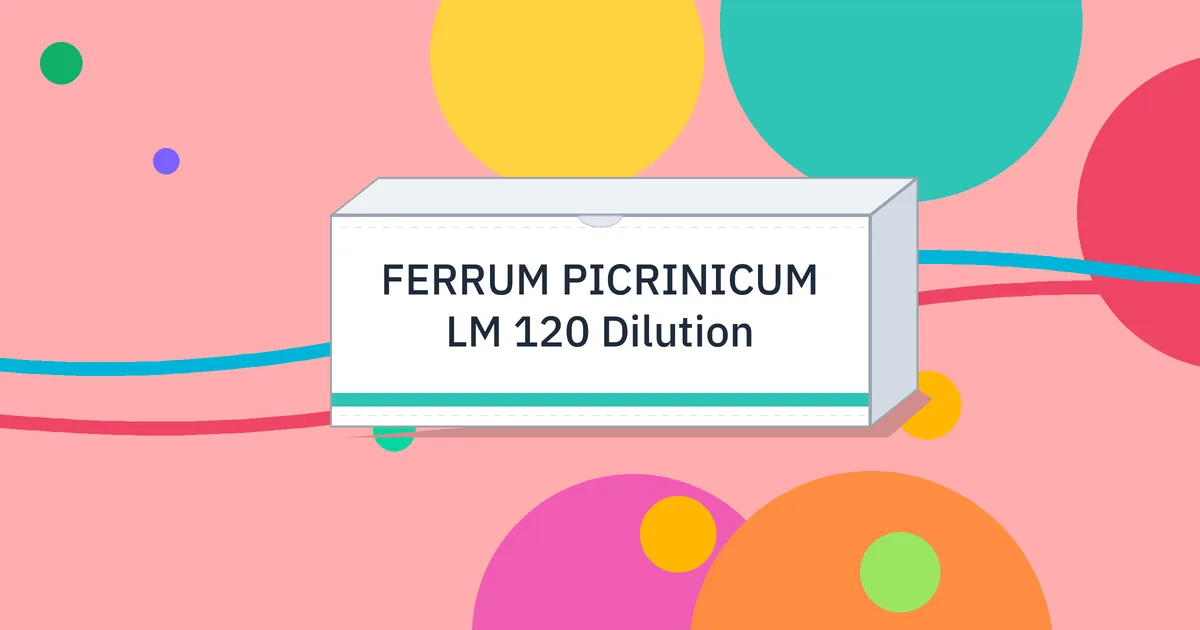 Symbolbild: Packung mit der Aufschrift FERRUM PICRINICUM LM 120 Dilution (PZN 12852866) – Verfügbarkeit und Bezug in Apotheken in Frankfurt am Main