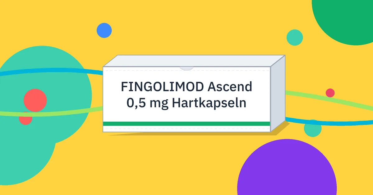Symbolbild: Packung mit der Aufschrift FINGOLIMOD Ascend 0,5 mg Hartkapseln (PZN 18257461) – Verfügbarkeit und Bezug in Apotheken in Frankfurt am Main