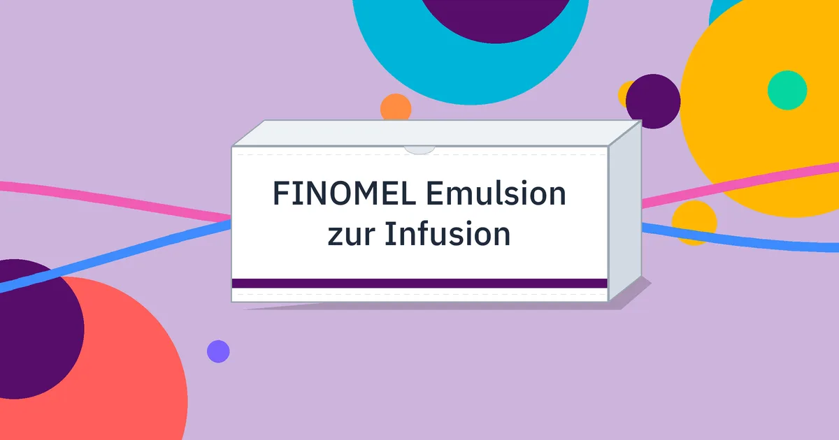Symbolbild: Packung mit der Aufschrift FINOMEL Emulsion zur Infusion (PZN 16164028) – Verfügbarkeit und Bezug in Apotheken in Frankfurt am Main