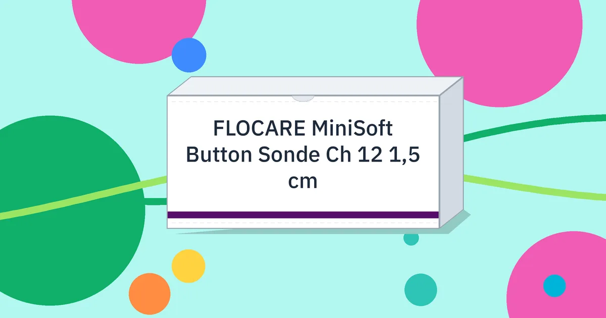 Symbolbild: Packung mit der Aufschrift FLOCARE MiniSoft Button Sonde Ch 12 1,5 cm (PZN 16018887) – Verfügbarkeit und Bezug in Apotheken in Frankfurt am Main