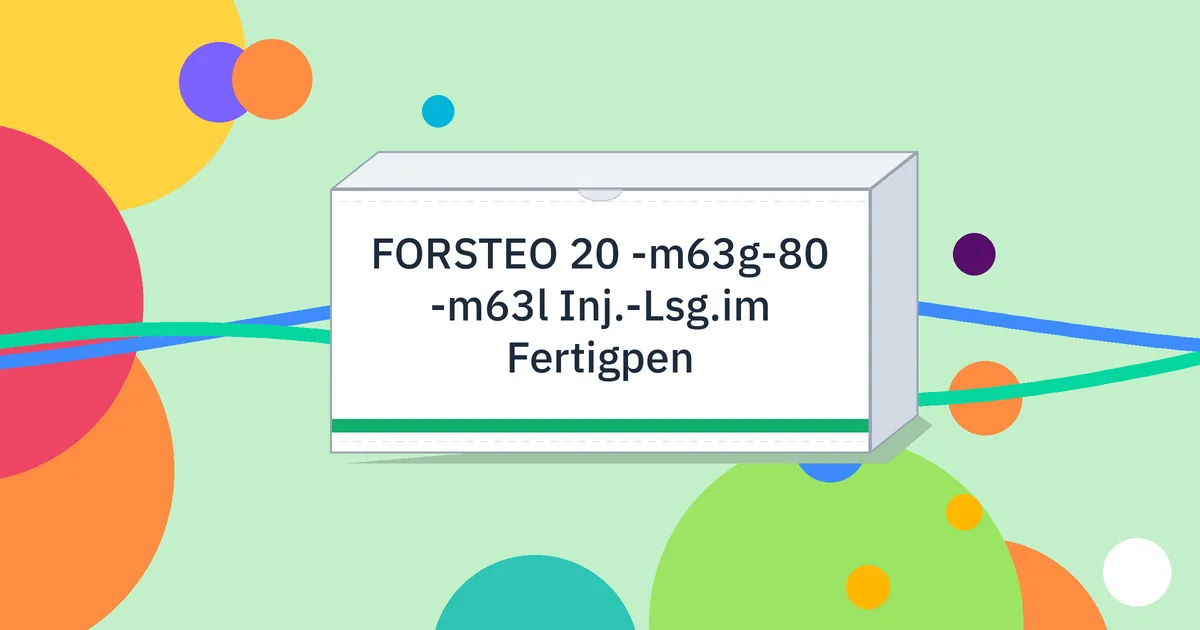 Symbolbild: Packung mit der Aufschrift FORSTEO 20 -m63g-80 -m63l Inj.-Lsg.im Fertigpen (PZN 06944676) – Verfügbarkeit und Bezug in Apotheken in Frankfurt am Main