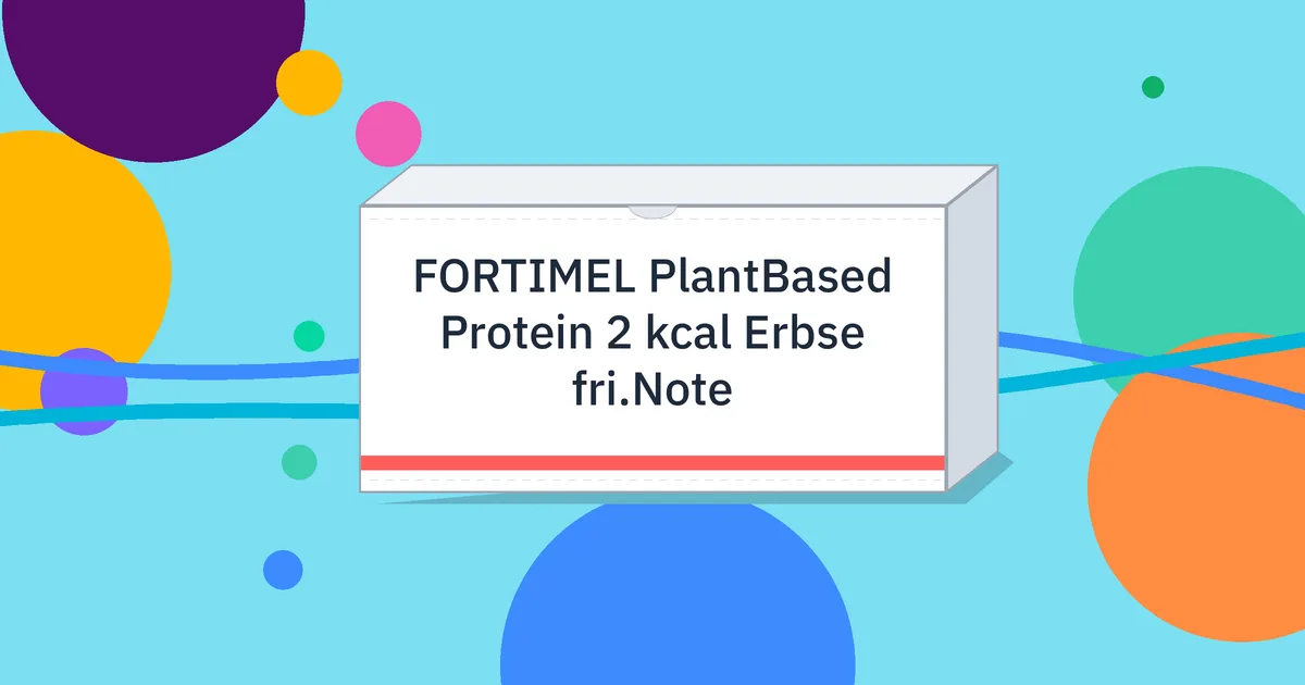 Symbolbild: Packung mit der Aufschrift FORTIMEL PlantBased Protein 2 kcal Erbse fri.Note (PZN 19881701) – Verfügbarkeit und Bezug in Apotheken in Frankfurt am Main