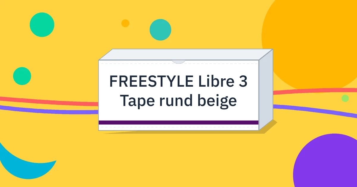 Symbolbild: Packung mit der Aufschrift FREESTYLE Libre 3 Tape rund beige (PZN 18178112) – Verfügbarkeit und Bezug in Apotheken in Frankfurt am Main