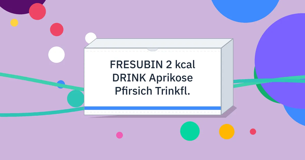 Symbolbild: Packung mit der Aufschrift FRESUBIN 2 kcal DRINK Aprikose Pfirsich Trinkfl. (PZN 19750672) – Verfügbarkeit und Bezug in Apotheken in Frankfurt am Main