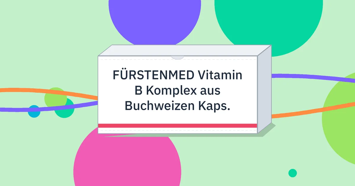 Symbolbild: Packung mit der Aufschrift FÜRSTENMED Vitamin B Komplex aus Buchweizen Kaps. (PZN 16044778) – Verfügbarkeit und Bezug in Apotheken in Frankfurt am Main
