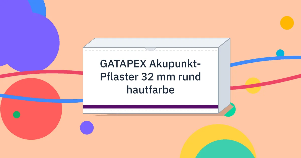 Symbolbild: Packung mit der Aufschrift GATAPEX Akupunkt-Pflaster 32 mm rund hautfarbe (PZN 09710200) – Verfügbarkeit und Bezug in Apotheken in Frankfurt am Main