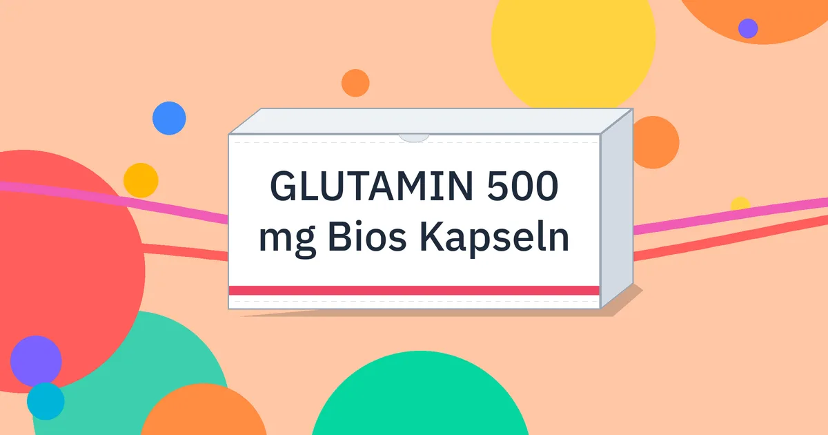 Symbolbild: Packung mit der Aufschrift GLUTAMIN 500 mg Bios Kapseln (PZN 10523354) – Verfügbarkeit und Bezug in Apotheken in Frankfurt am Main
