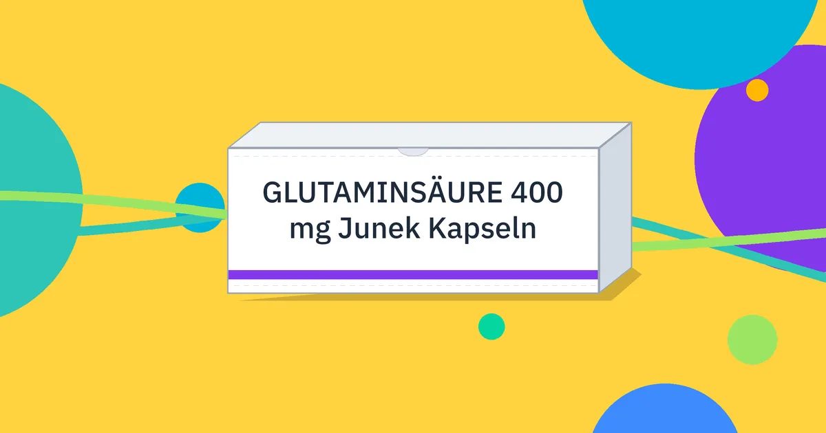 Symbolbild: Packung mit der Aufschrift GLUTAMINSÄURE 400 mg Junek Kapseln (PZN 10523644) – Verfügbarkeit und Bezug in Apotheken in Frankfurt am Main