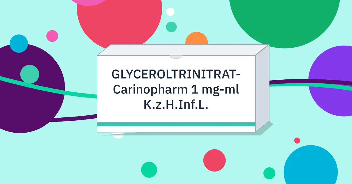 Symbolbild: Packung mit der Aufschrift GLYCEROLTRINITRAT-Carinopharm 1 mg-ml K.z.H.Inf.L. (PZN 14269987) – Verfügbarkeit und Bezug in Apotheken in Frankfurt am Main