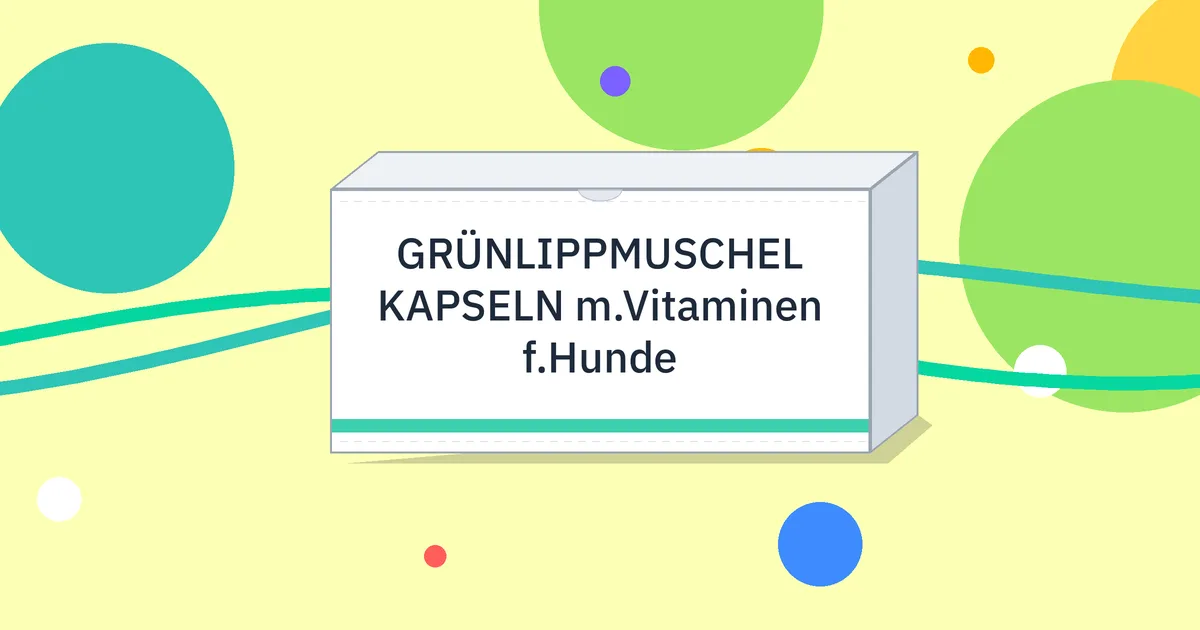 Symbolbild: Packung mit der Aufschrift GRÜNLIPPMUSCHEL KAPSELN m.Vitaminen f.Hunde (PZN 13851969) – Verfügbarkeit und Bezug in Apotheken in Frankfurt am Main