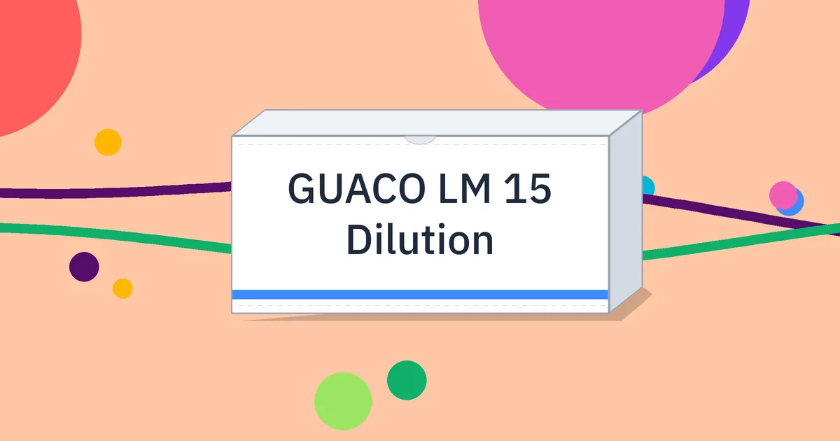 Symbolbild: Packung mit der Aufschrift GUACO LM 15 Dilution (PZN 13547970) – Verfügbarkeit und Bezug in Apotheken in Frankfurt am Main