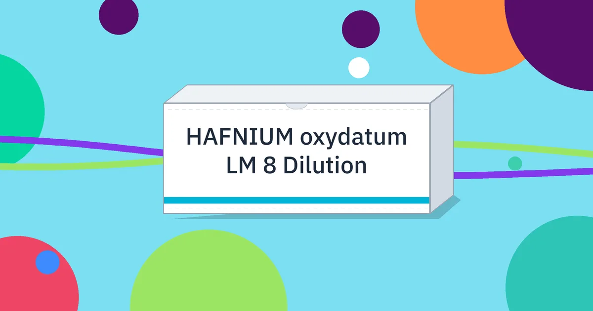 Symbolbild: Packung mit der Aufschrift HAFNIUM oxydatum LM 8 Dilution (PZN 13549710) – Verfügbarkeit und Bezug in Apotheken in Frankfurt am Main