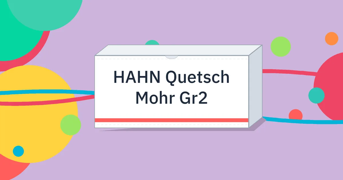 Symbolbild: Packung mit der Aufschrift HAHN Quetsch Mohr Gr2 (PZN 01962563) – Verfügbarkeit und Bezug in Apotheken in Frankfurt am Main