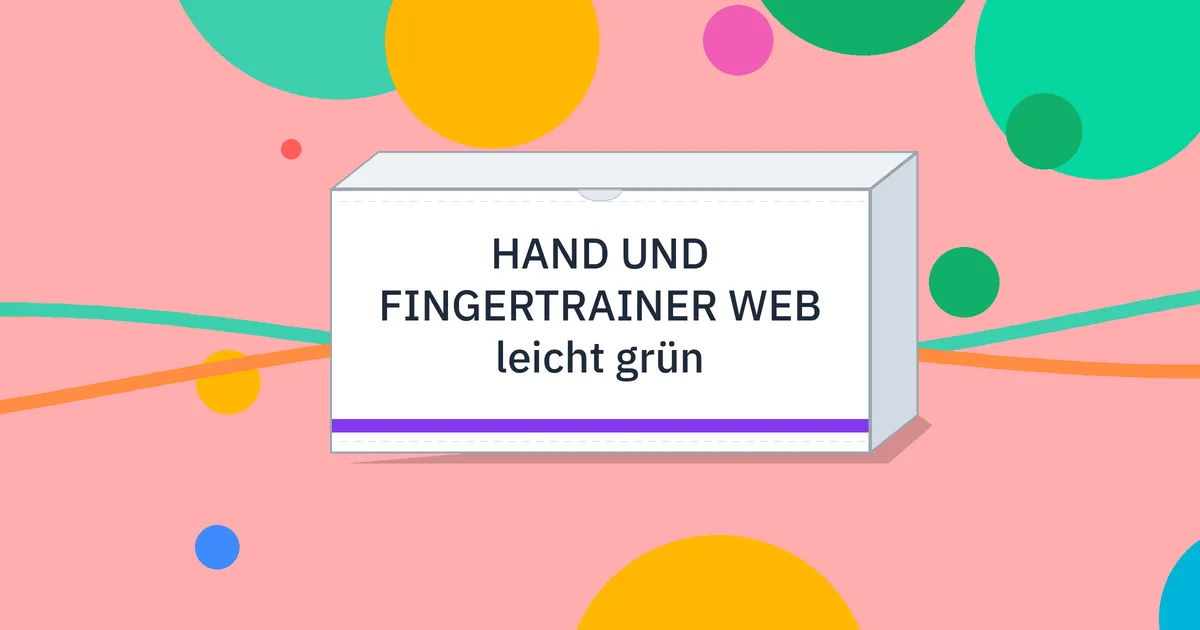 Symbolbild: Packung mit der Aufschrift HAND UND FINGERTRAINER WEB leicht grün (PZN 11344808) – Verfügbarkeit und Bezug in Apotheken in Frankfurt am Main