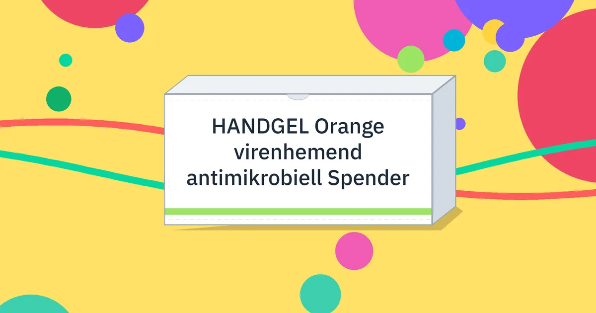 Symbolbild: Packung mit der Aufschrift HANDGEL Orange virenhemend antimikrobiell Spender (PZN 15633550) – Verfügbarkeit und Bezug in Apotheken in Frankfurt am Main