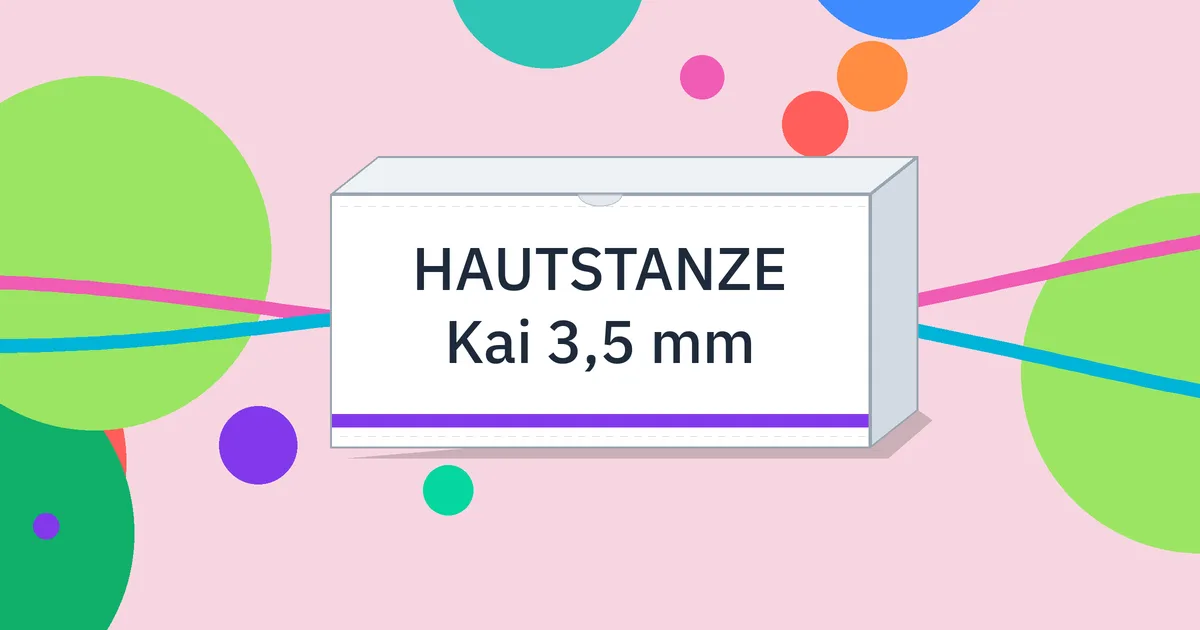 Symbolbild: Packung mit der Aufschrift HAUTSTANZE Kai 3,5 mm (PZN 18605040) – Verfügbarkeit und Bezug in Apotheken in Frankfurt am Main