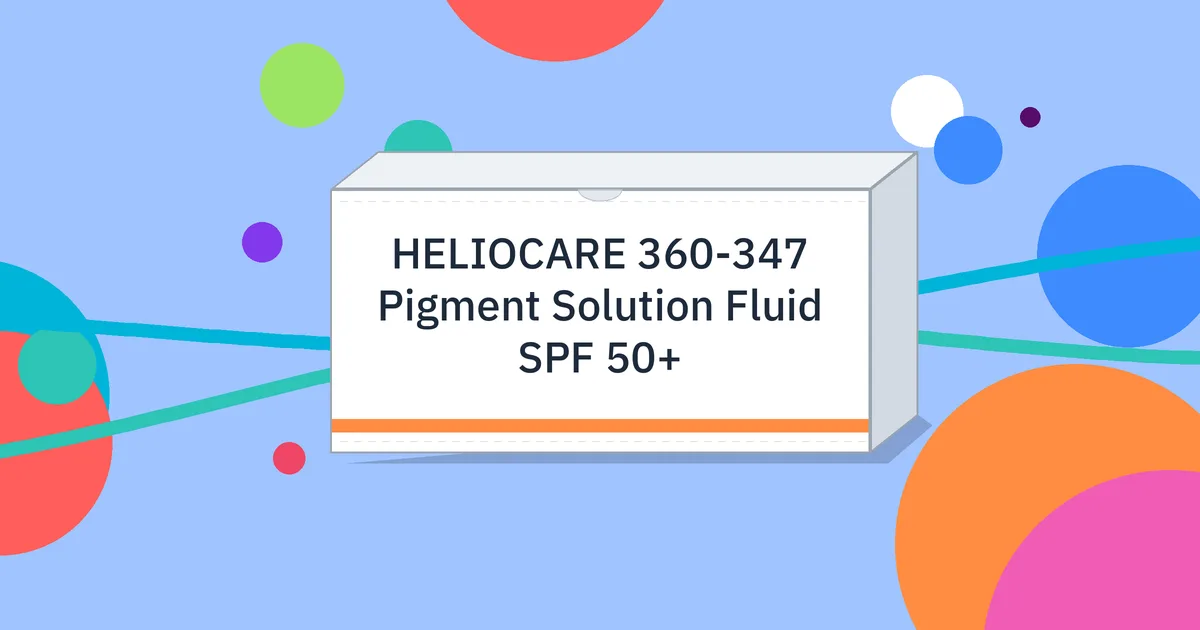 Symbolbild: Packung mit der Aufschrift HELIOCARE 360-347 Pigment Solution Fluid SPF 50+ (PZN 18391679) – Verfügbarkeit und Bezug in Apotheken in Frankfurt am Main