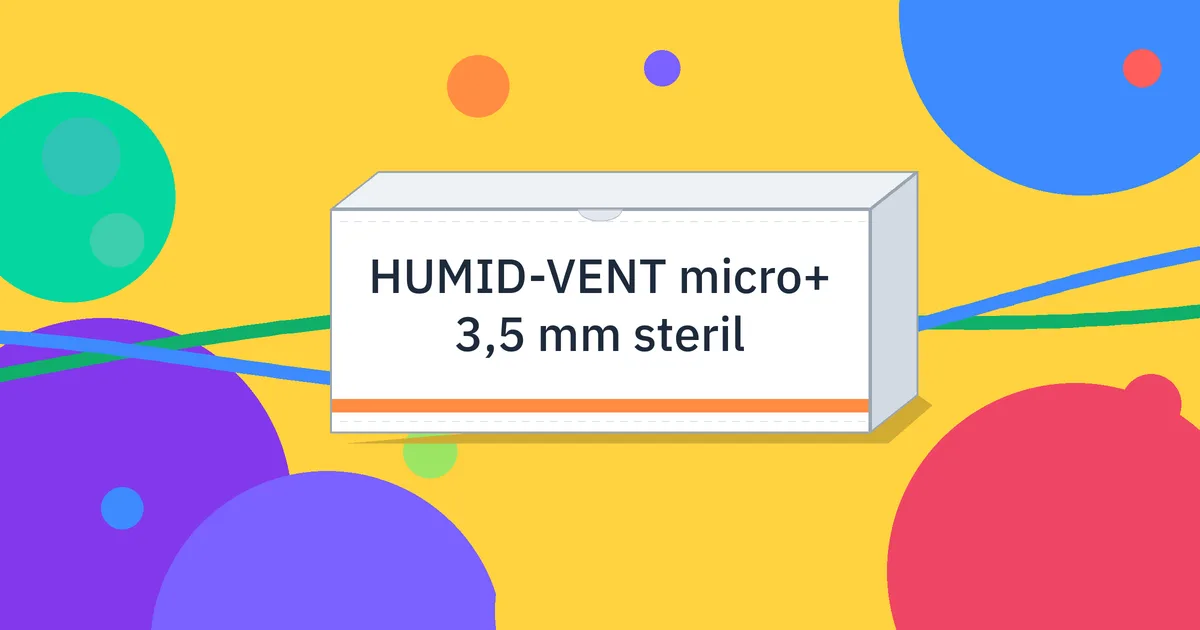 Symbolbild: Packung mit der Aufschrift HUMID-VENT micro+ 3,5 mm steril (PZN 01147975) – Verfügbarkeit und Bezug in Apotheken in Frankfurt am Main