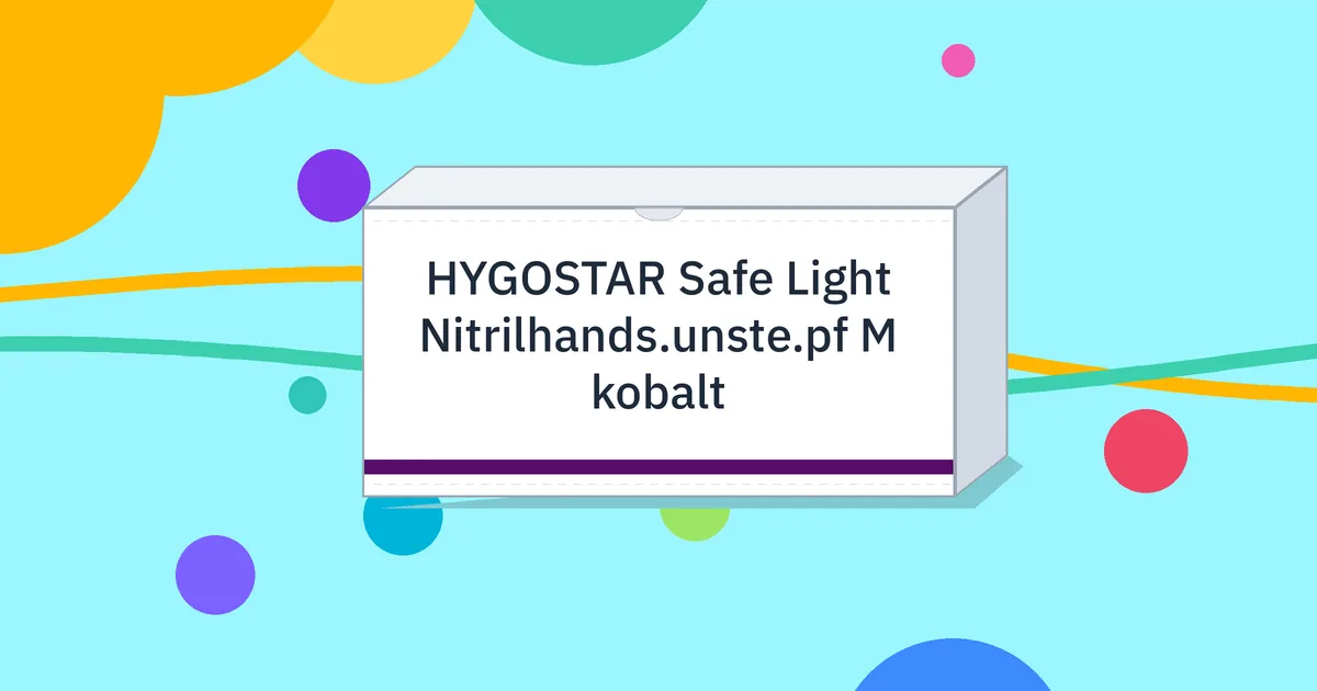 Symbolbild: Packung mit der Aufschrift HYGOSTAR Safe Light Nitrilhands.unste.pf M kobalt (PZN 20773678) – Verfügbarkeit und Bezug in Apotheken in Frankfurt am Main