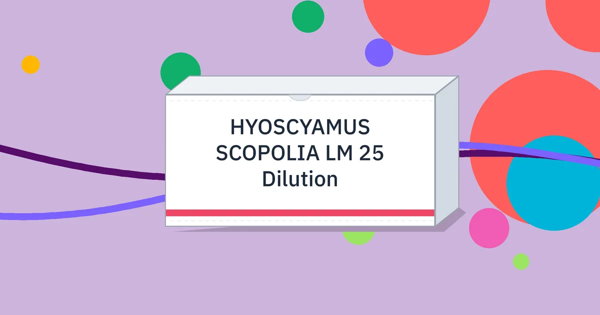 Symbolbild: Packung mit der Aufschrift HYOSCYAMUS SCOPOLIA LM 25 Dilution (PZN 13557856) – Verfügbarkeit und Bezug in Apotheken in Frankfurt am Main