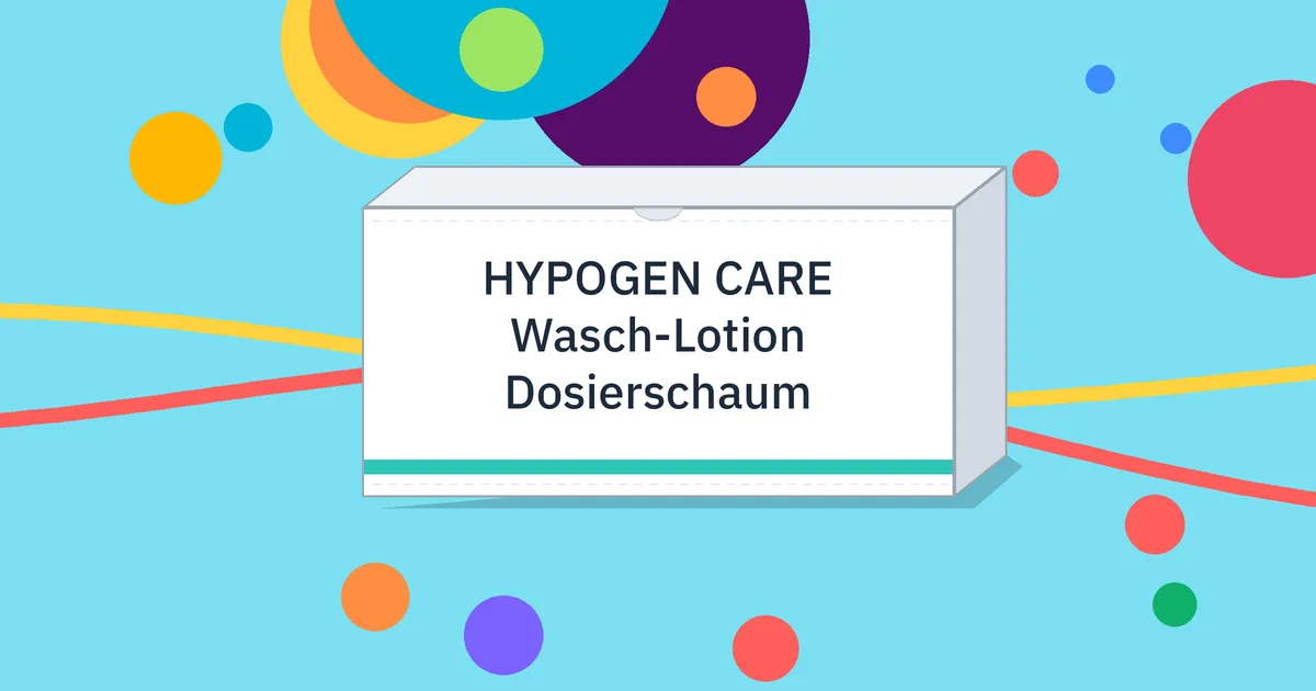 Symbolbild: Packung mit der Aufschrift HYPOGEN CARE Wasch-Lotion Dosierschaum (PZN 18254882) – Verfügbarkeit und Bezug in Apotheken in Frankfurt am Main