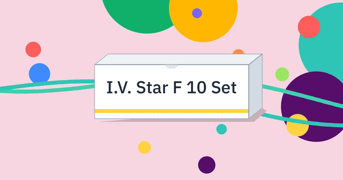 Symbolbild: Packung mit der Aufschrift I.V. Star F 10 Set (PZN 03468264) – Verfügbarkeit und Bezug in Apotheken in Frankfurt am Main