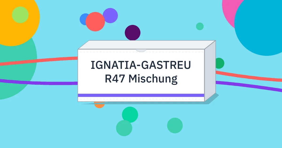 Symbolbild: Packung mit der Aufschrift IGNATIA-GASTREU R47 Mischung (PZN 04163288) – Verfügbarkeit und Bezug in Apotheken in Frankfurt am Main