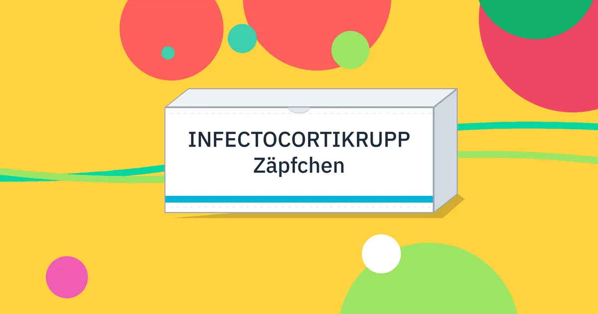 Symbolbild: Packung mit der Aufschrift INFECTOCORTIKRUPP Zäpfchen (PZN 01840475) – Verfügbarkeit und Bezug in Apotheken in Frankfurt am Main