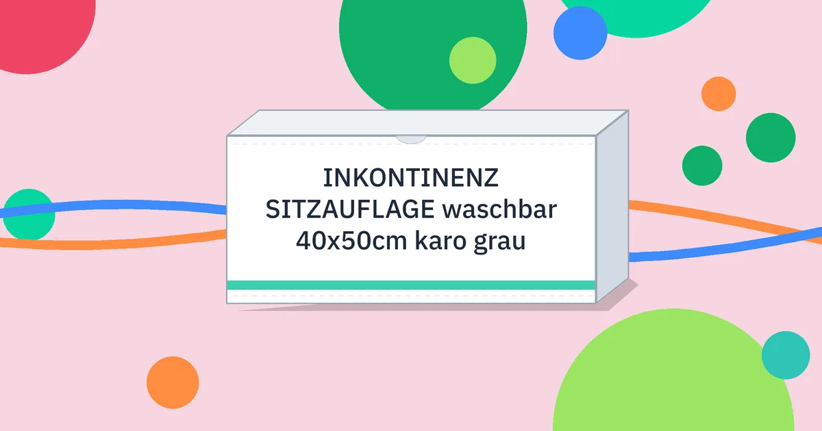Symbolbild: Packung mit der Aufschrift INKONTINENZ SITZAUFLAGE waschbar 40x50cm karo grau (PZN 16149862) – Verfügbarkeit und Bezug in Apotheken in Frankfurt am Main