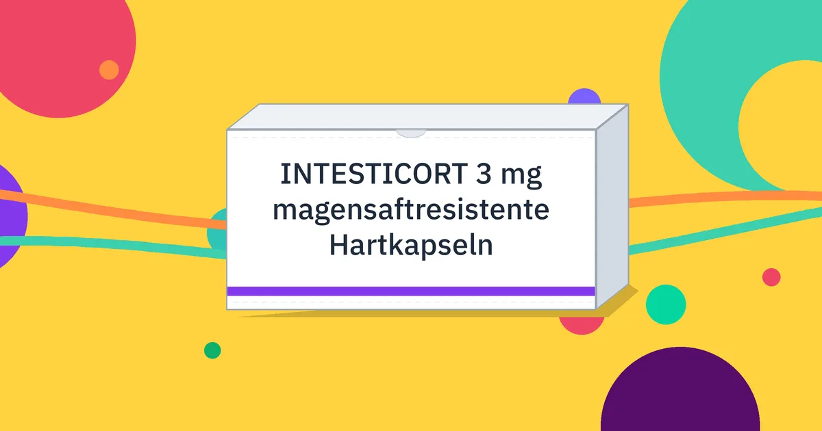 Symbolbild: Packung mit der Aufschrift INTESTICORT 3 mg magensaftresistente Hartkapseln (PZN 16869131) – Verfügbarkeit und Bezug in Apotheken in Frankfurt am Main