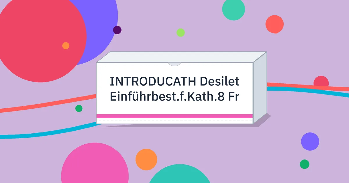 Symbolbild: Packung mit der Aufschrift INTRODUCATH Desilet Einführbest.f.Kath.8 Fr (PZN 00961337) – Verfügbarkeit und Bezug in Apotheken in Frankfurt am Main