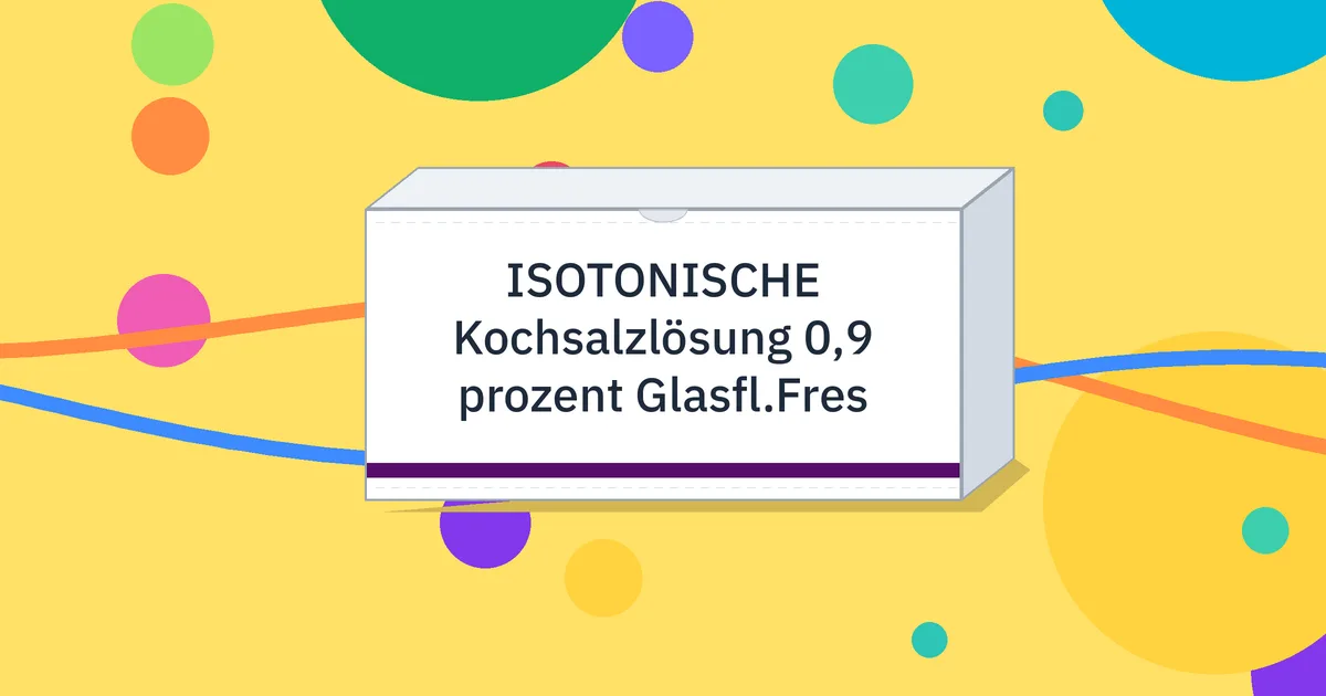 Symbolbild: Packung mit der Aufschrift ISOTONISCHE Kochsalzlösung 0,9 prozent Glasfl.Fres (PZN 01399062) – Verfügbarkeit und Bezug in Apotheken in Frankfurt am Main