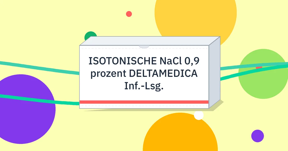 Symbolbild: Packung mit der Aufschrift ISOTONISCHE NaCl 0,9 prozent DELTAMEDICA Inf.-Lsg. (PZN 00878352) – Verfügbarkeit und Bezug in Apotheken in Frankfurt am Main