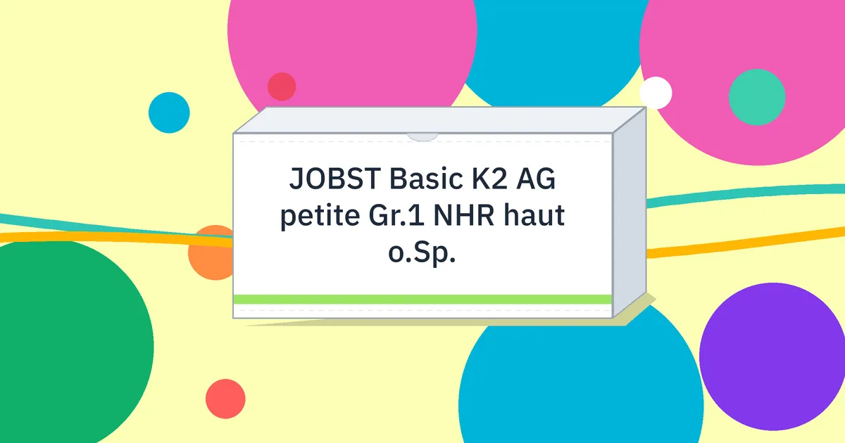 Symbolbild: Packung mit der Aufschrift JOBST Basic K2 AG petite Gr.1 NHR haut o.Sp. (PZN 11249346) – Verfügbarkeit und Bezug in Apotheken in Frankfurt am Main