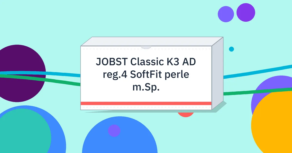 Symbolbild: Packung mit der Aufschrift JOBST Classic K3 AD reg.4 SoftFit perle m.Sp. (PZN 14223904) – Verfügbarkeit und Bezug in Apotheken in Frankfurt am Main